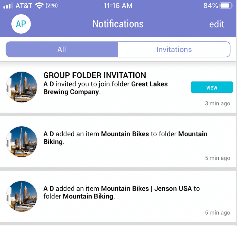 View group folder notifications | Bublup