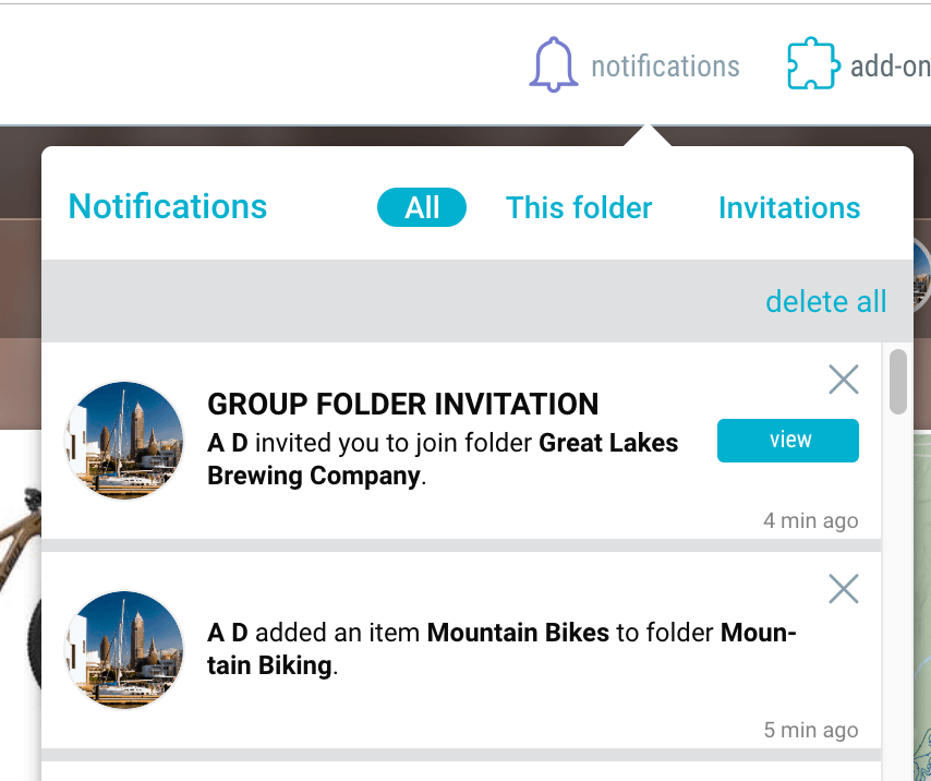 View group folder notifications | Bublup