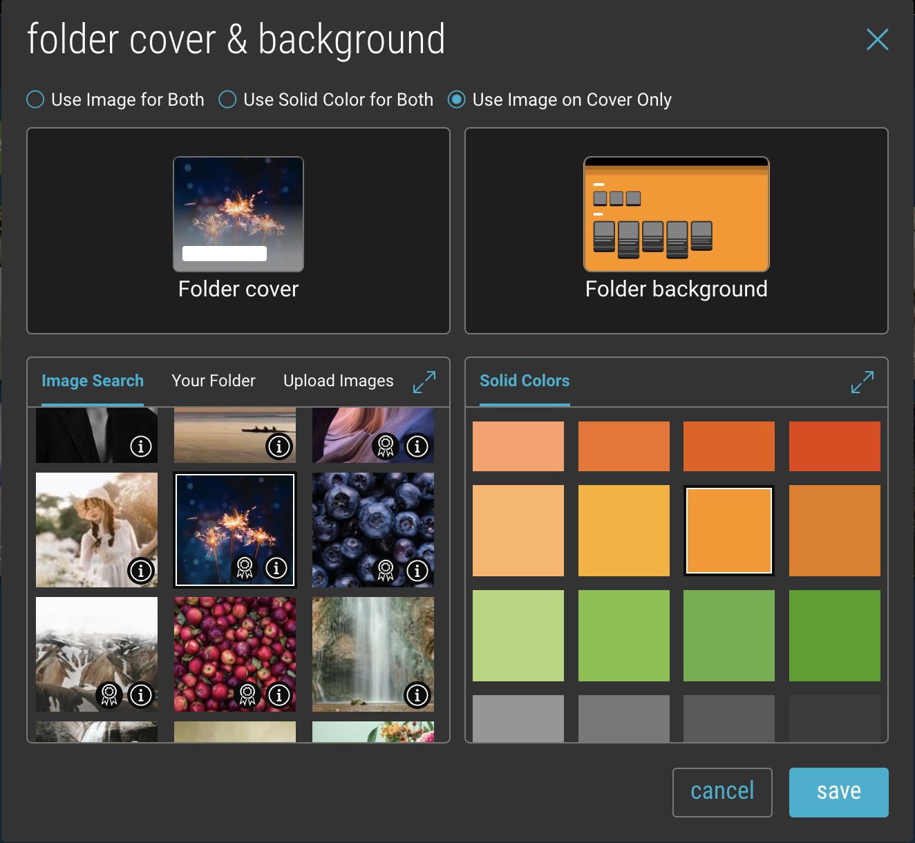 Changing your folder cover and background | Bublup