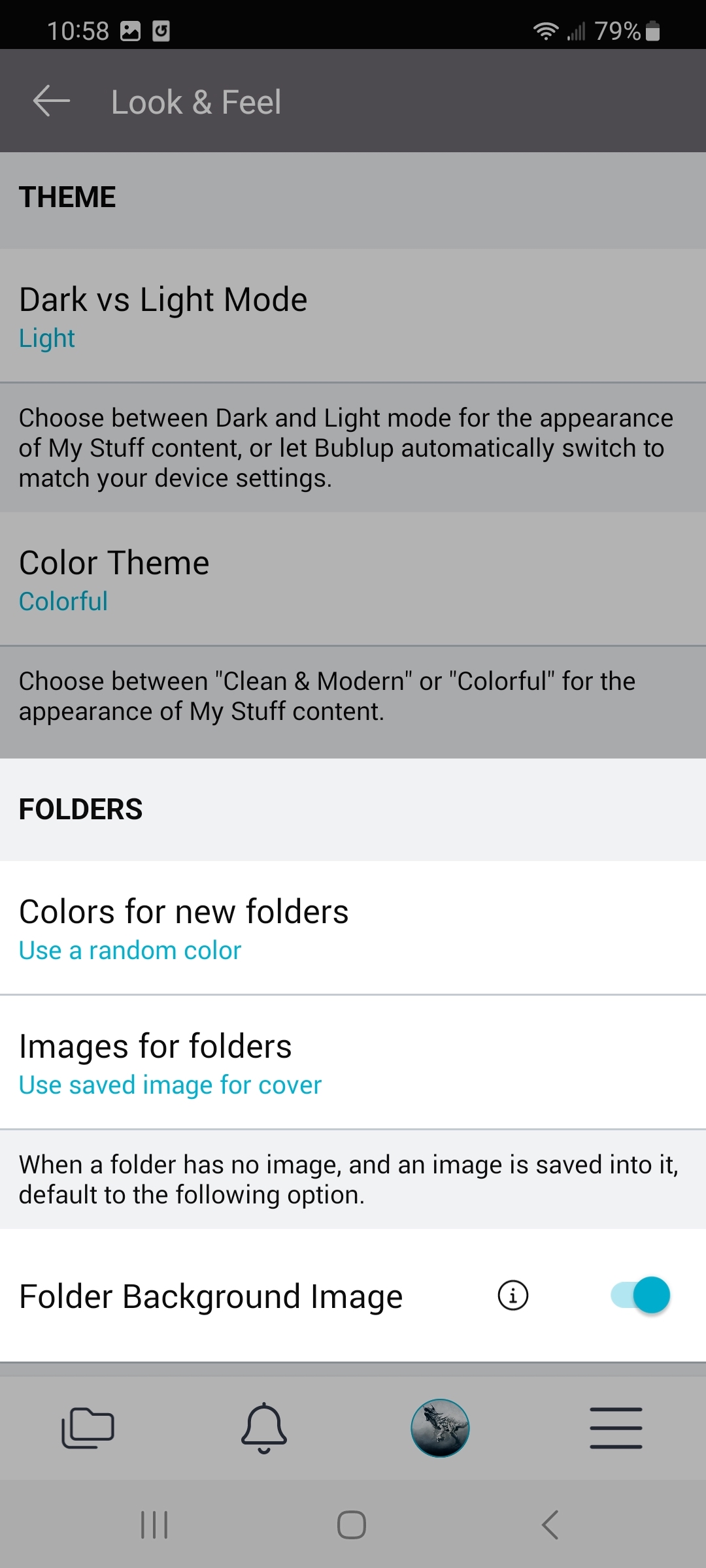 Changing your folder cover and background - Bublup